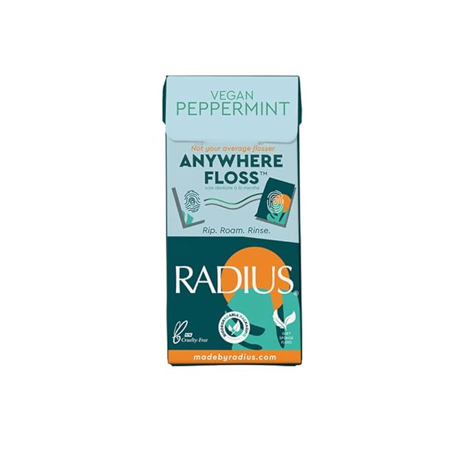 Amazon.com: RADIUS Vegan Peppermint Anywhere Floss Travel Dental Floss ...