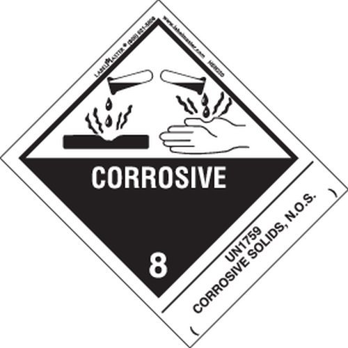 Labelmaster HSN2200 Corrosive Label, UN1759 Corrosive Solids N.O.S ...