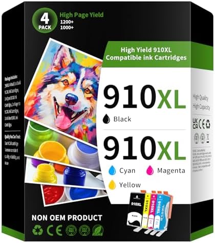 [ Latest CHIP ] 910XL Ink Cartridges Combo Pack, 8022 Ink Compatible ...