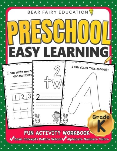 Preschool Easy Learning Activity Workbook, Preschool Workbooks ...