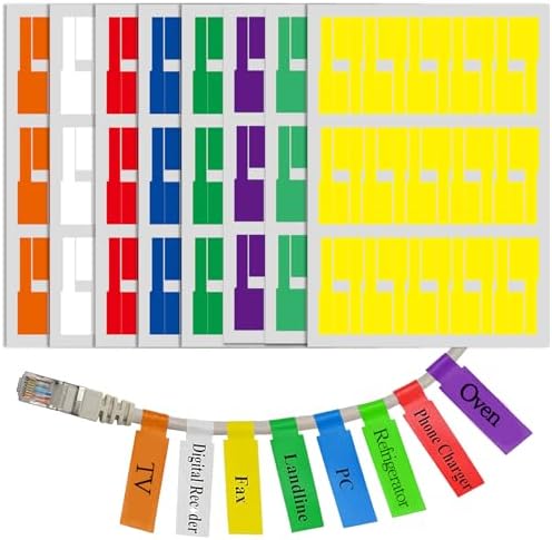 Cable Label, Self-Adhesive Cable Label Sticker180Pcs Waterproof Tear ...