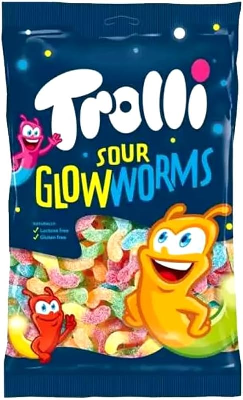 TROLLI Fruit Flavour Gummy Fruity Sweets Bags (Sour Glow Worms Bags ...