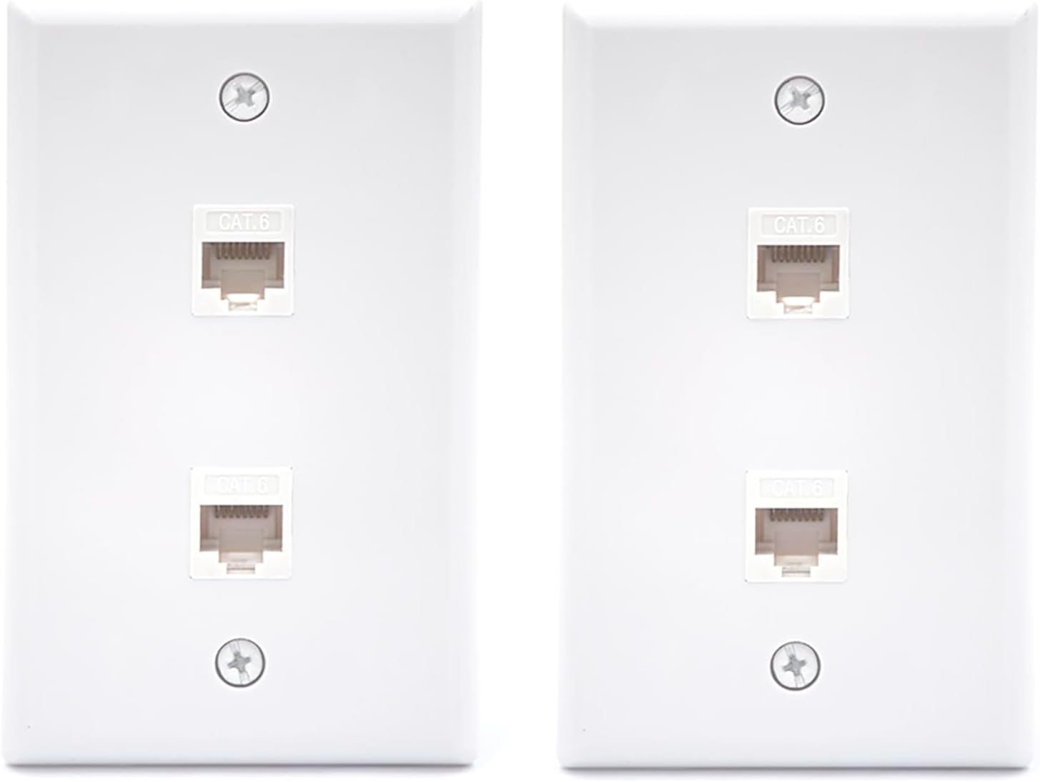 VCE Ethernet Wall Plate 2-Port (UL Listed), Cat6 Female to Female Wall ...