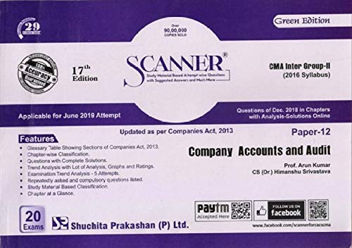 Solved Scanner CMA Inter Group-II (2016 Syllabus) Paper-12 Company ...