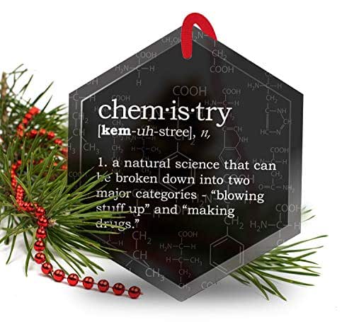 Amazon.com: Funny Chemistry Definition Glass Christmas Ornament : Home ...