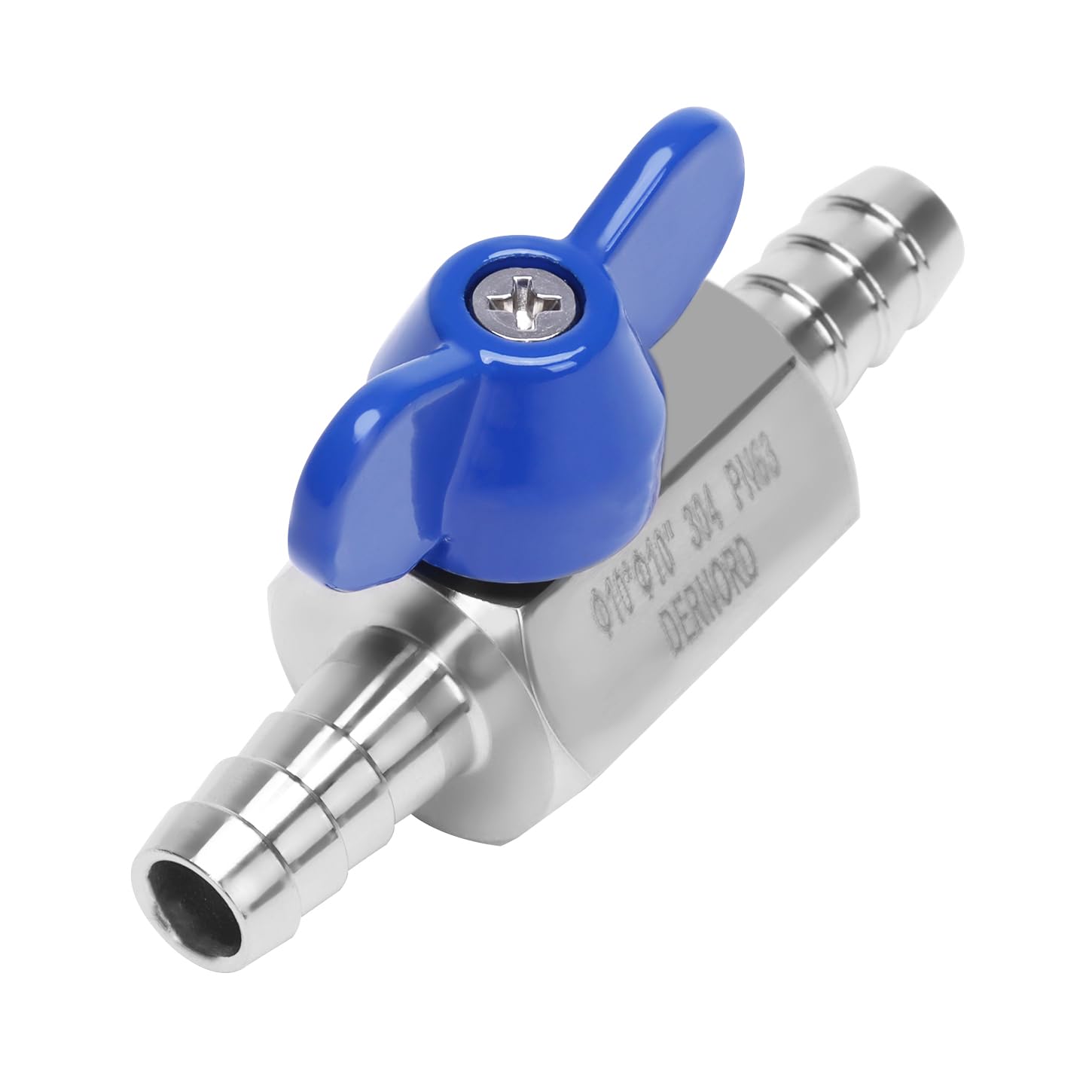 Snapklik.com : DERNORD 3/8" Hose Barb Ball Valve SS304 Mini Shut Off ...