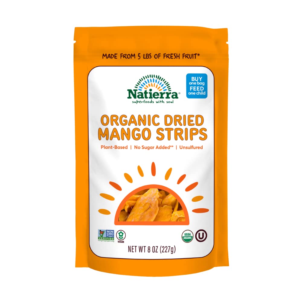 Natierra Organic Dried Mango Strips No Sugar Added Usda Organic ...