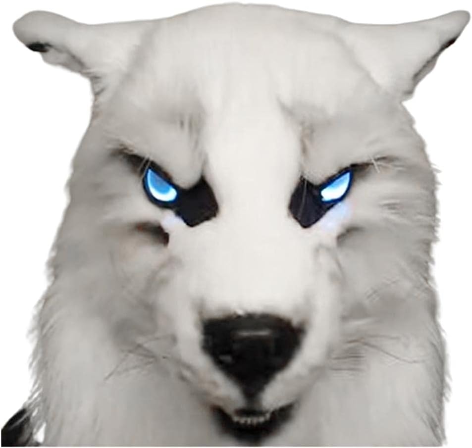 Amazon.com: PUZOU Halloween Wolf Full Head Cover Fancy Latex Cosplay ...