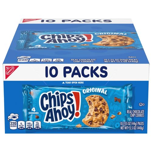 Amazon.com: CHIPS AHOY! Original Chocolate Chip Cookies, 10 Snack Packs ...