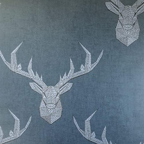 Arthouse Stag Mono Black Wallpaper - Etched Stag Designs - Textured ...