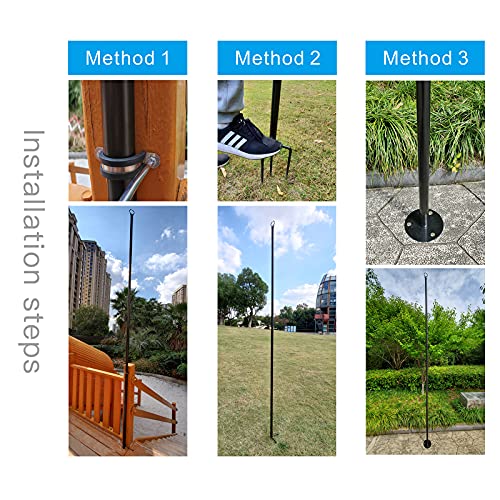 Espird String Light Poles for Outdoor,9ft Sturdy Stainless Steel Pole ...