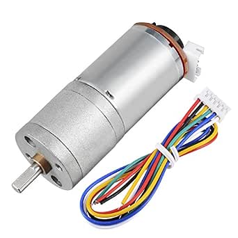 uxcell Gear Motor with Encoder DC 12V 25RPM Gear Ratio 171:1 D Shaft ...