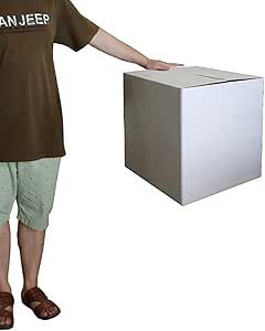 Amazon.com: Small Cardboard Shipping Boxes 45x45x45cm, White Corrugated ...