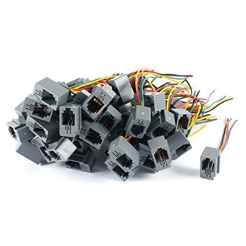Alcoa Prime50 Pcs 616E 4P4C RJ11 Female Telephone Connector Adapter w 4 ...