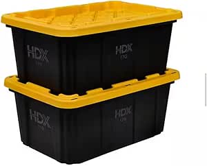 Amazon.com - Generic 17 Gal. Tough Storage Tote in Black with Yellow Lid