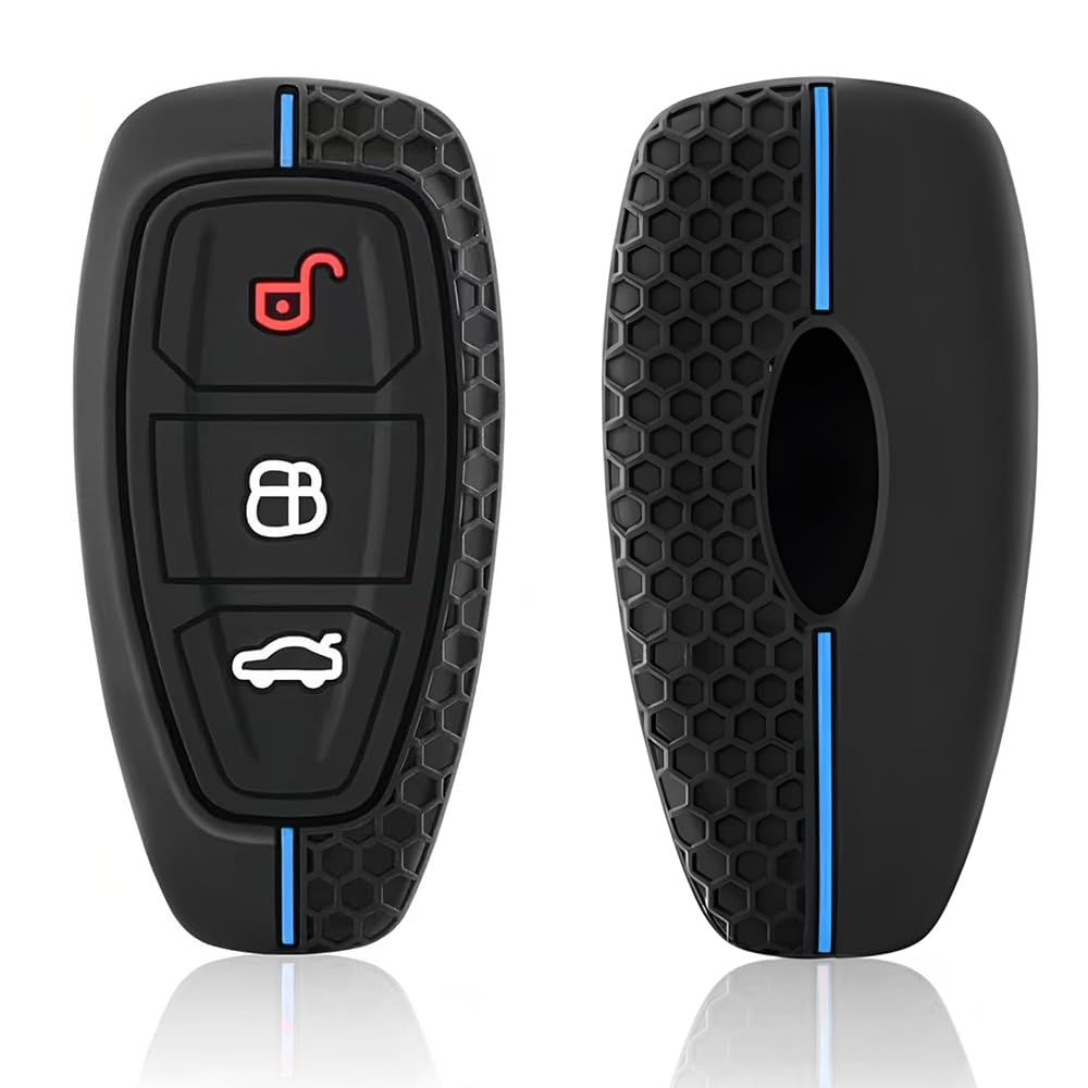 Misuyue Silicone Car Key Fob Cover Compatible with Ford Fiesta Focus ...