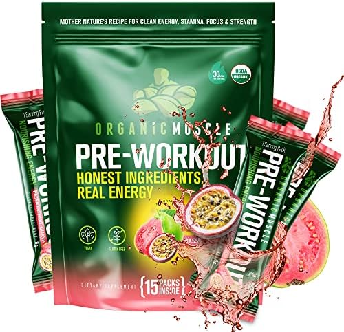 Amazon.com: Organic Muscle Clean Pre Workout Powder for Men & Women ...