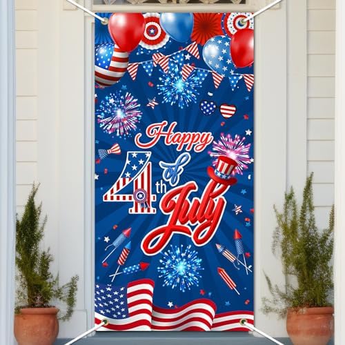 Amazon.com: Avezano 4th of July Banner 4th of July Decorations Happy ...