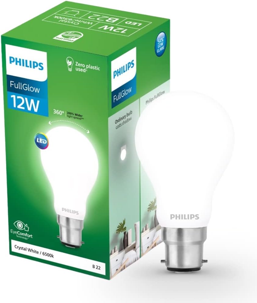 PHILIPS 12-Watt Glass LED Bulb | Full Glow Energy Saver 1200 Lumen ...