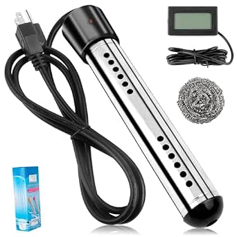 Immersion Water Heater, 2000W Portable Bucket Heater with LCD ...
