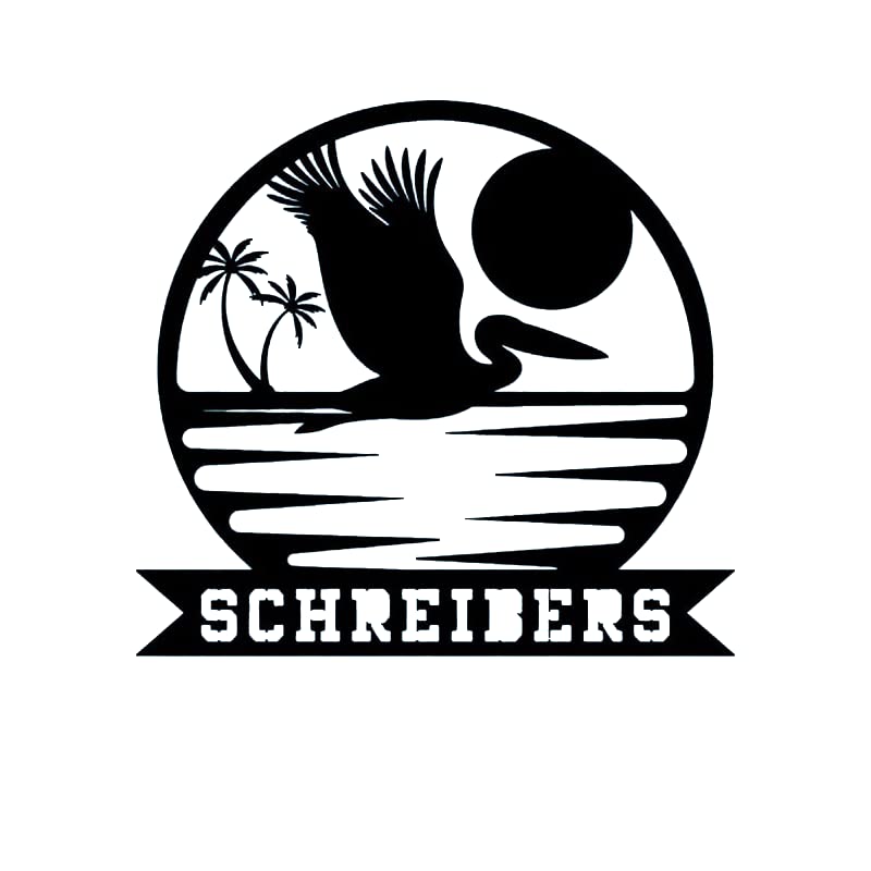 Amazon.com: Personalized Pelican Tropical Sunset Beach Palm Metal Sign ...