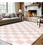 Amazon.com: Ecoshag Soft Rugs for Living Room, 5x7 Ft Beige and White ...