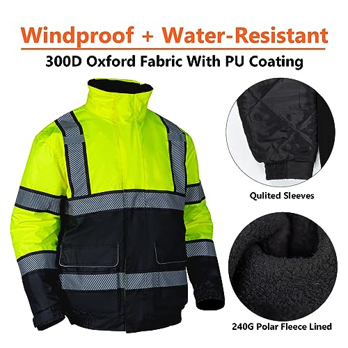 Snapklik.com : VENDACE Hi Vis Reflective Safety Winter Jackets For Men ...