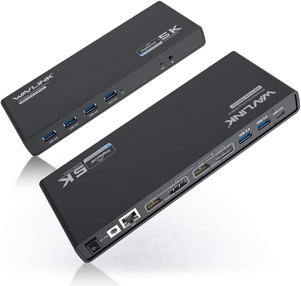 WAVLINK Docking Station 2 Monitors, USB C/USB 3.0 Universale Dock ...
