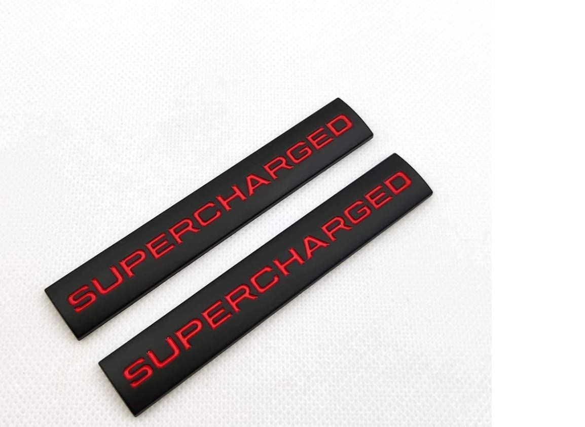 Buy 2Pcs 3D Raised Supercharged Logo Car Emblem Premium Auto Badge Rear ...