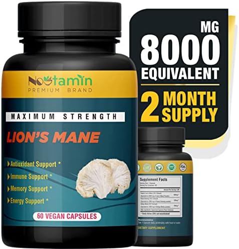 Amazon.com: Lions Mane Mushroom Complex Capsules, Equivalent to 22000mg ...