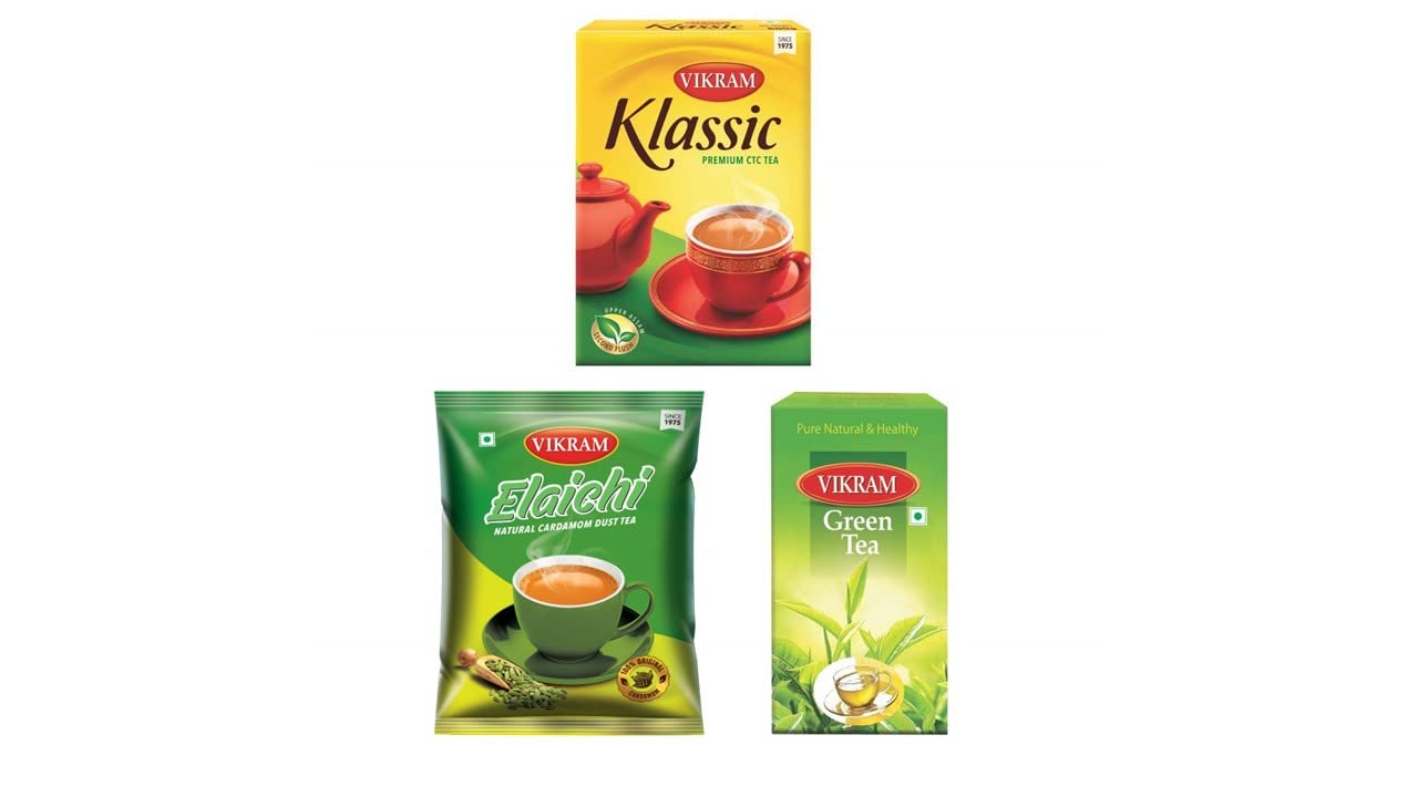 Vikram Tea Combo | Klassic Premium CTC Tea 500g, Elaichi Tea 250g ...