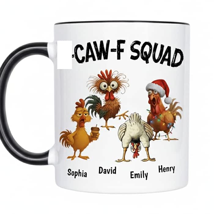 Amazon.com: FCaw-F Squad - Personalized Funny Chickens Sarcastic Mug ...