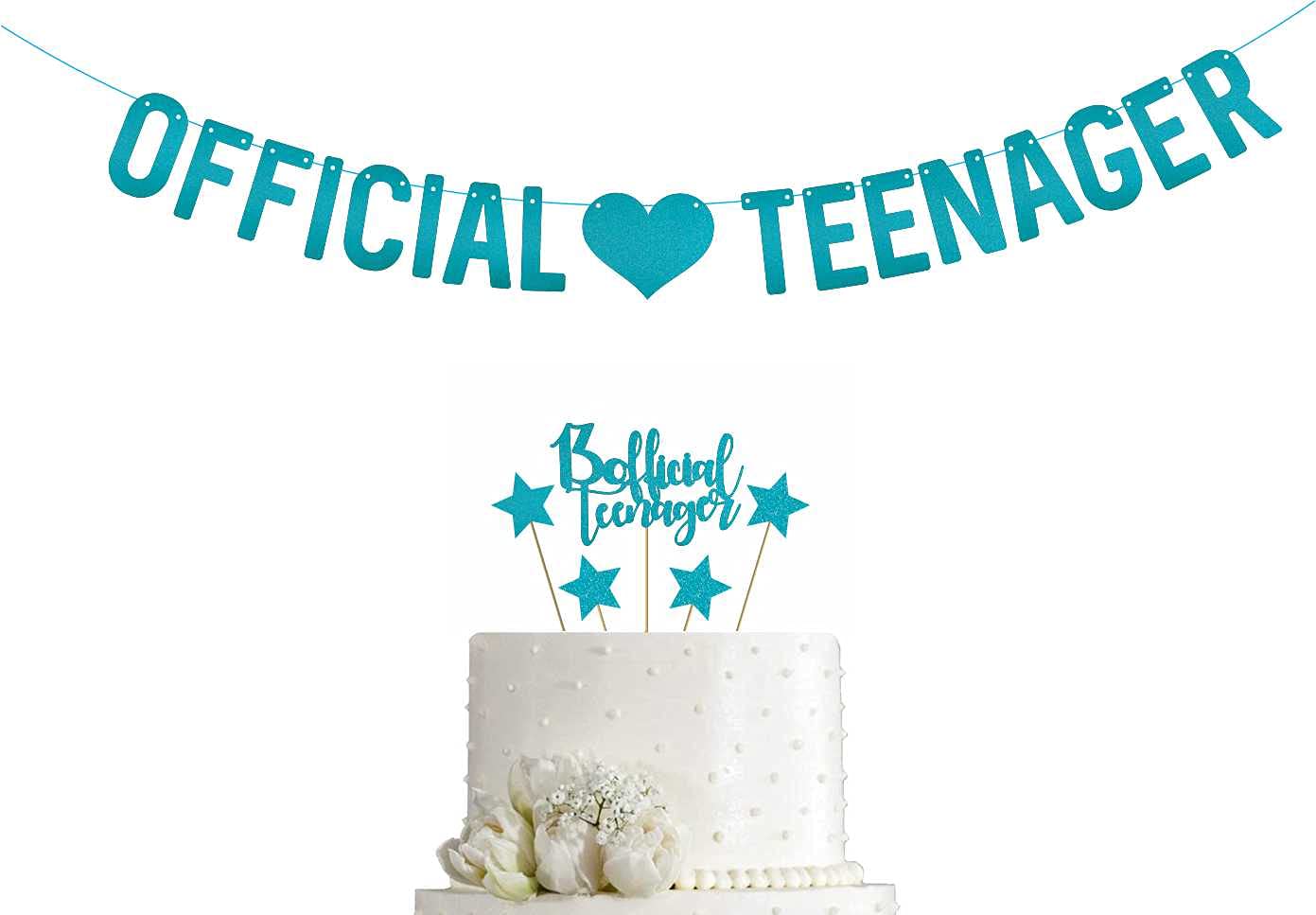 Svm Craft Blue Glitter Official 13 Teenager Birthday Cake Topper ...
