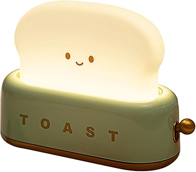 Cute Night Light Lamp, Dimmable LED Toaster Night Lamp Rechargeable ...