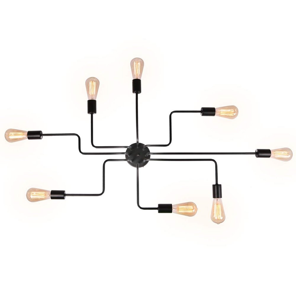 Frideko Vintage Ceiling Light, Retro Industrial Black Spider Light ...