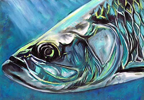 Amazon.com: Tarpon Painting Pastel Art Print, Modern Vibrant Tarpon ...