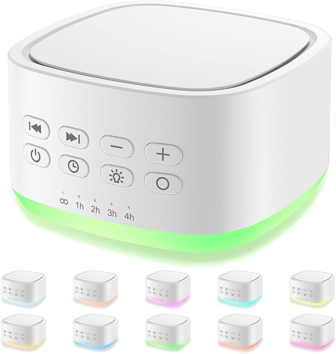 Amazon.com: Magicteam White Noise Machine 10 Colors Lights and 25 ...