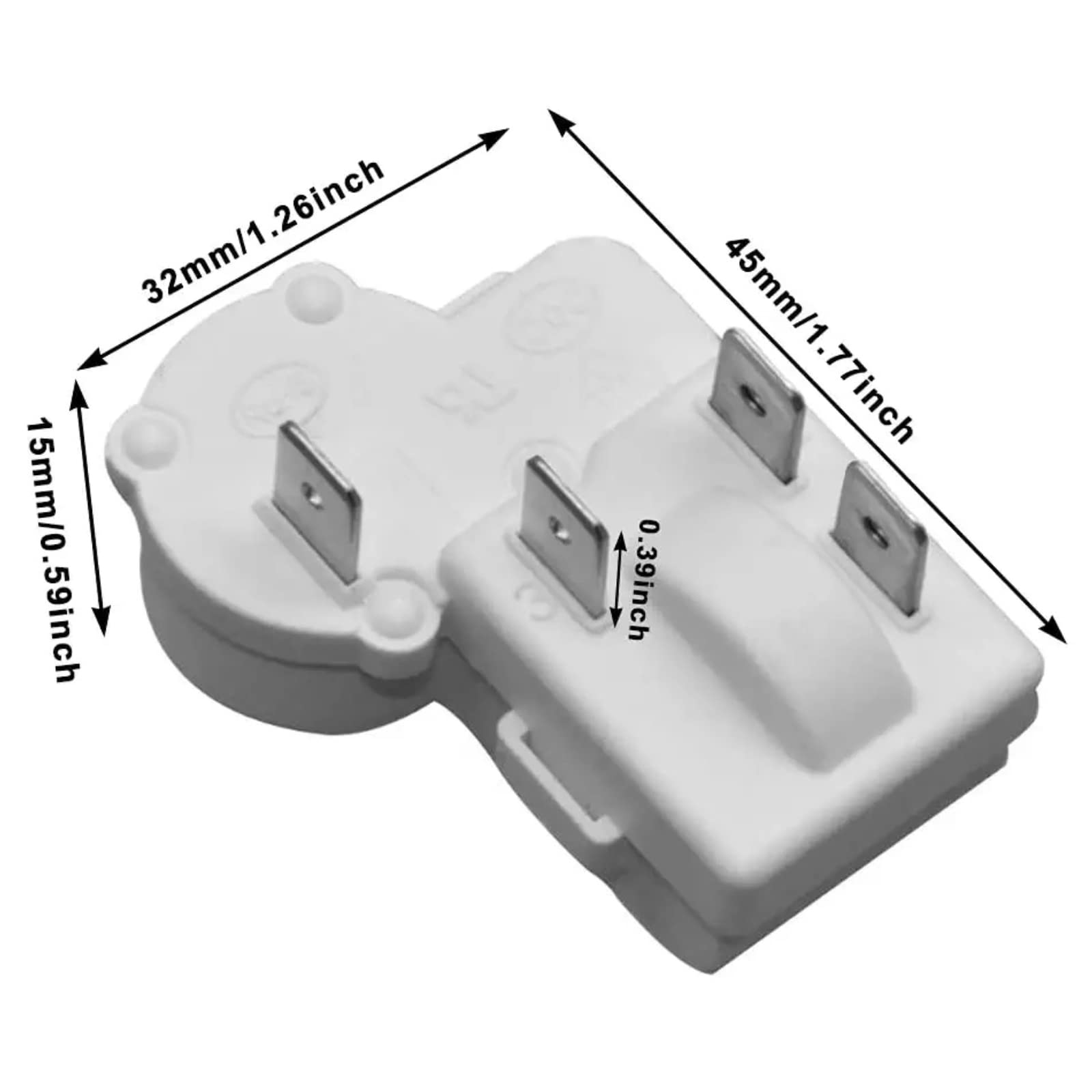4-Pin Refrigerator Over Load Protector Compressor PTC Starter Relay for ...