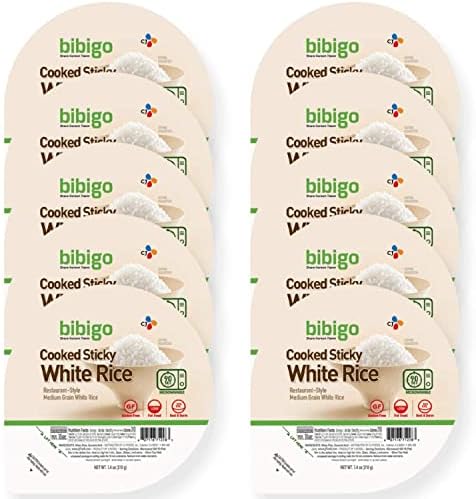 Amazon.com : bibigo Cooked Sticky White Rice Bowls, Medium Grain, 7.4 ...