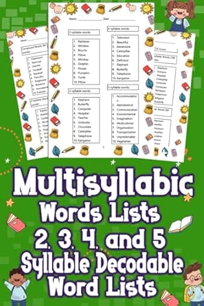Amazon.com: Multisyllabic Words Lists 2, 3, 4, and 5 Syllable Decodable ...