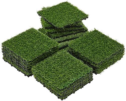 Amazon.com: Windyun 32 Pack Artificial Grass Turf Interlocking Deck ...