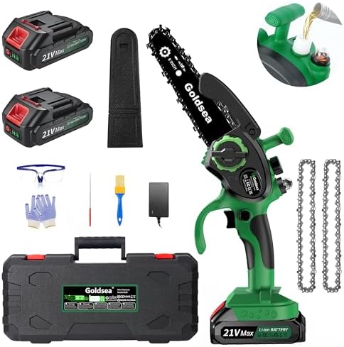 Amazon.com: Mini Chainsaw Cordless 6', Battery Electric Chainsaw with 2 ...