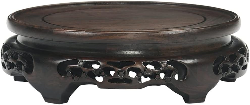 Amazon.com: Bonsai Stand, Wooden Vase Base Mahogany Round Teapot Flower ...