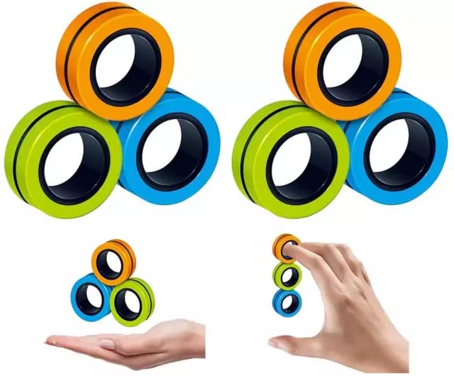 Magnetic Fidget Rings Set, Multicolour, Stress Relief Toy : Amazon.in ...