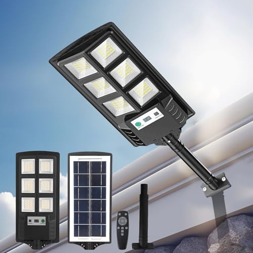 Solar Street Lights Outdoor Waterproof: 2 Pack LED Solar Dusk to Dawn ...