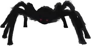 Amazon.com : Generic Giant Halloween Spider, Hairy Black Fake Spider ...