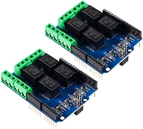 Amazon.com: 2Pcs 4 Channel Relay Shield 5V Module Four Way Channel ...