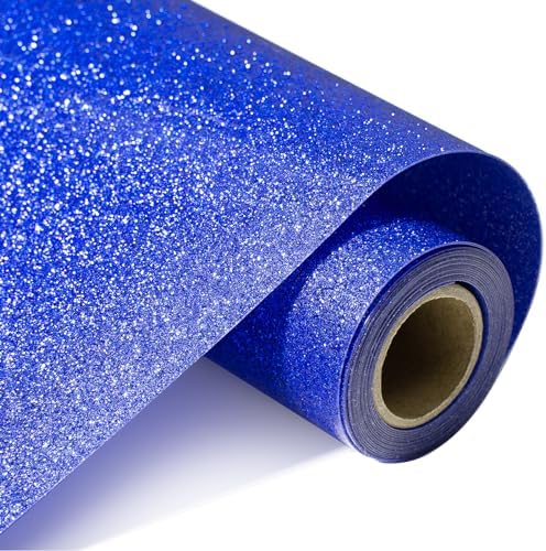Amazon.com: Navy Blue Glitter HTV Heat Transfer Vinyl Roll - 10" x 8ft ...