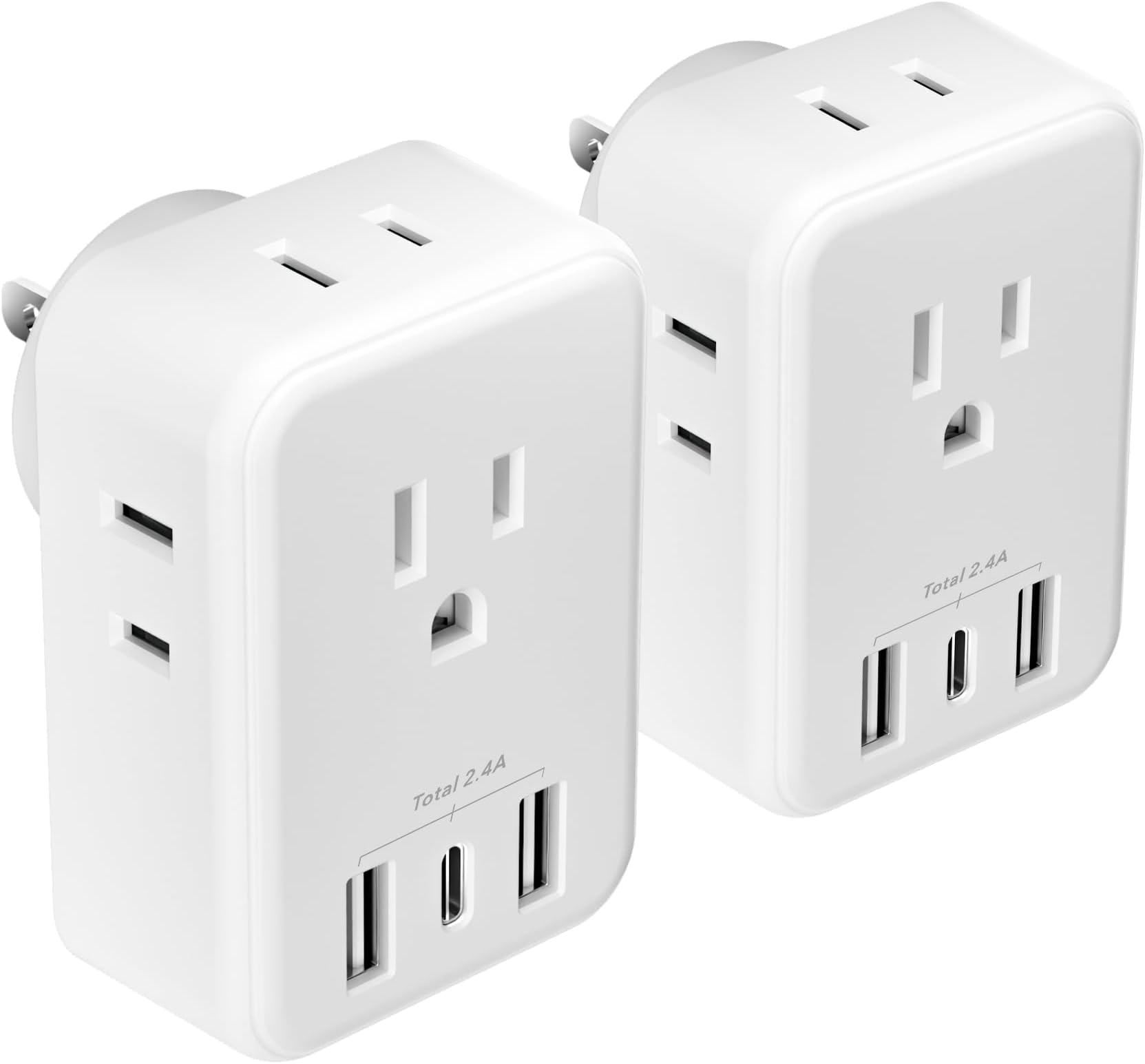 Amazon.com: 3-Outlet USB Wall Charger and Extender with 3-Way Splitter ...