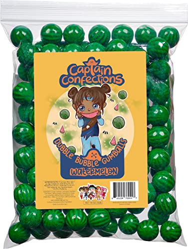 Captain Confections 1lb Dubble Bubble Watermelon Bubble Gum, 1 inch ...